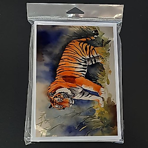Caroline's Treasures DAC2881GCA7P Bengal Tiger Greeting Cards Pack of 8 Blank Cards with Envelopes Whimsical A7 Size 5x7 Blank Note Cards