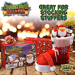 YoYa Toys Christmas Squishies Beadeez - Water Beads Squeeze Balls for Anxiety & Stress Relief, Focus, & Relaxation, Slow Rising Toys for Kids & Adults, Great Gift, 3-Pack Holiday Squishes Set
