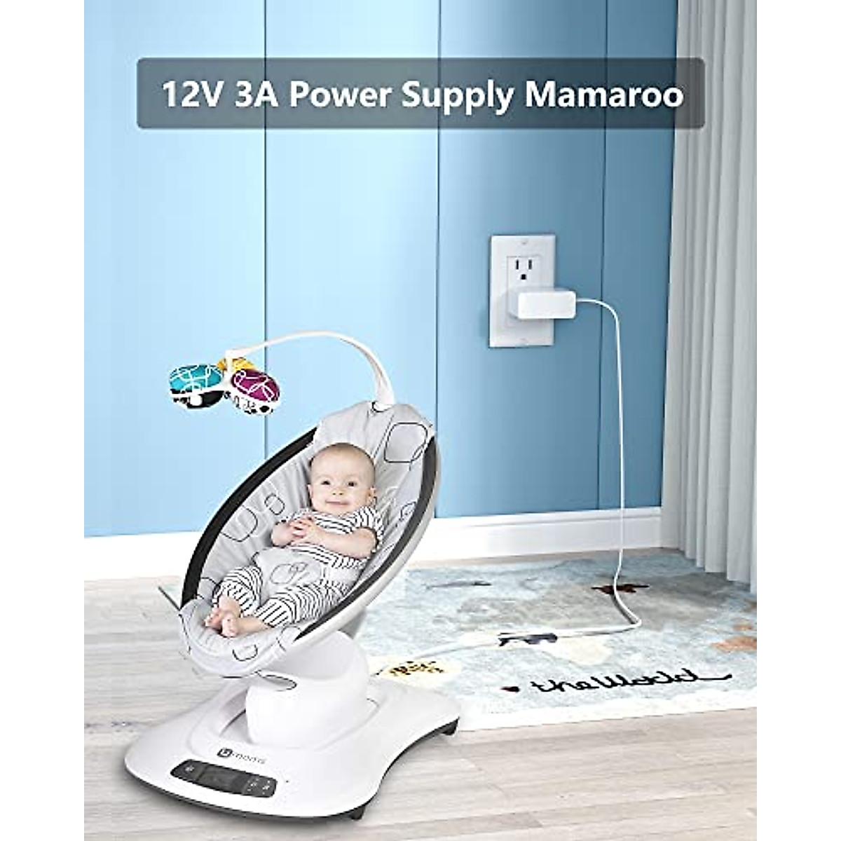 12V 3A for Mamaroo Replacement Power Cord for 4moms mamaroo 2/4, for mamaroo 2015 Infant Seat, for Rockaroo Baby Swing(UL Listed)