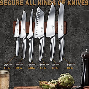 DDF iohEF Knife Set with Knife Strip, 8 Piece Professional Kitchen Knife Set, German High Carbon Stainless Steel Chef Knives Set with Magnetic Knife Holder for Wall