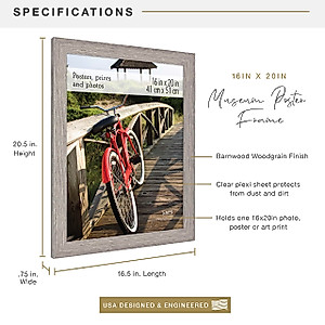 MCS Museum Poster Frame, Barnwood, 16 x 20 in, Single