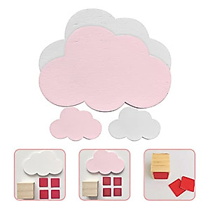 Cabilock 4pcs Hanger Hooks Cloud Wall Hanger Bathroom Wall Hooks Magnetic Goose Cloud Hook Wall Storage Shelf Decoration Hat Wooden Decor Wooden Wall Hooks Child Wall Hanging Key Cabinet