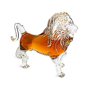 Lion Animal Whiskey and Wine Decanter The Wine Savant - Beautiful Profile of A Lion 500ml - Whiskey, Wine Scotch or Liquor Decanter