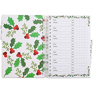 Sustainable Greetings A-Z Spiral Christmas Card Address Book with Alphabetical Tabs, Office Supplies, Address Book and Tracker, The Season to Be Jolly (6.5 x 9 in, 208 Sheets)