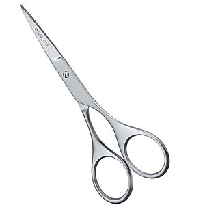 Suvorna small scissors for beard, mustache, facial, nose, eyebrow, and ear hair - Hair scissors for cutting, trimming & grooming - Made with 4.5" stainless steel for barbers, professional, & home user