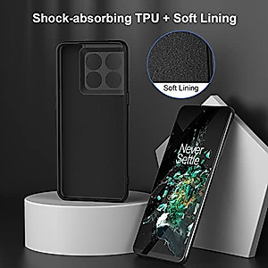 Foluu Silicone Case for OnePlus 10T, for OnePlus 10T 5G Liquid Gel Rubber Bumper Case with Soft Microfiber Lining Cushion Slim Hard Shell Shockproof Protective Cover for OnePlus 10T 2022 (Black)