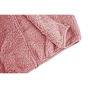 Karlywindow Toddler Baby Boy Girl Little Cute Bear Hoodie Jacket Sherpa Fuzzy Winter Warm Sweatshirt Coat A-pink