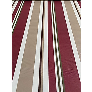 Upholstery Moroccan White on Grey Waterproof Outdoor Canvas Fabric 60" Wide (Burgundy)