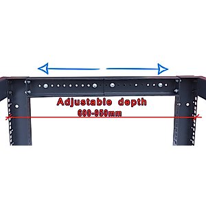 Sysracks 18U 4 Post Open Frame 19 inch Network Server Rack Relay Cabinet Adjustable Depth 24"-37"