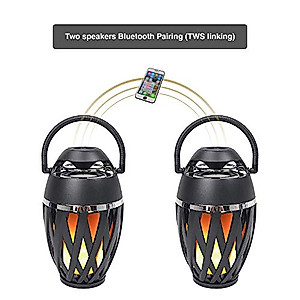 Sound Town 2-Pack Portable Bluetooth Speakers with LED Lights, True Wireless Stereo (TWS) Bluetooth, Wall Mount Brackets, and Decorative Flame, for Outdoors, House Party, Patio and Home (OPIK-F1-PAIR)
