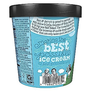 Ben & Jerry's Half Baked Chocolate & Vanilla Ice Cream Pint Non-GMO 16 oz