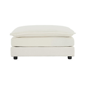 KIVENJAJA Chenille Upholstered Ottoman Footrest for Loveseat Sofa, Modular Sectional Couch, Beige