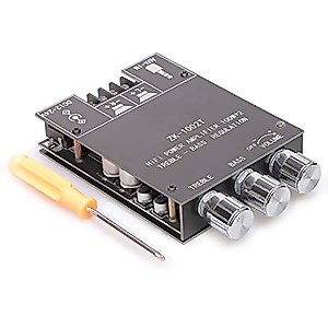 100W+100W Amplifier Board with Treble and Bass Control, DC 9-24V, BT and AUX Inputs, 2.0 Channel Stereo AMP Board for DIY Wireless Speakers, Password Free