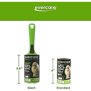 Evercare Pet Extreme Stick Giant Refillable Lint Roller, 60 Sheets, Green