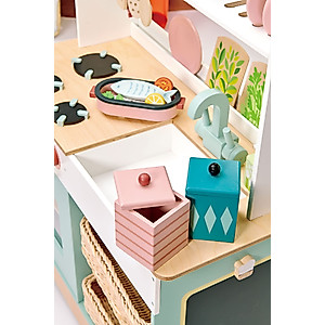 Tender Leaf Toys - Mini Chef Kitchen Range- Wooden Pretend Play Kitchen Set Develops Social, Creative and Imaginative Skills, Gender-Neutral - Age 3+