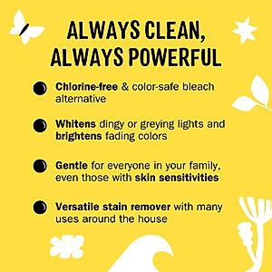 Molly's Suds Natural Oxygen Whitener | Natural Bleach Alternative, Plant-Derived Ingredients | Whitens Brights and Brightens Colors (Pure Lemon Essential Oil - 41.09 oz)