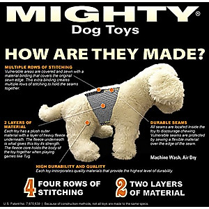 MIGHTY- Safari Elephant - Squeaker-Multiple Layers. Made Durable, Strong & Tough. Interactive Play Dog Toy (Tug, Toss & Fetch). Machine Washable & Floats
