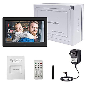Digital Photo Frame with IPS Screen - Digital Picture Frame with 1080P Video, Music, Photo, Auto Rotate, Slide Show, Remote Control, Calendar, Time,1280x800, 16:9 (7 Inch Black)