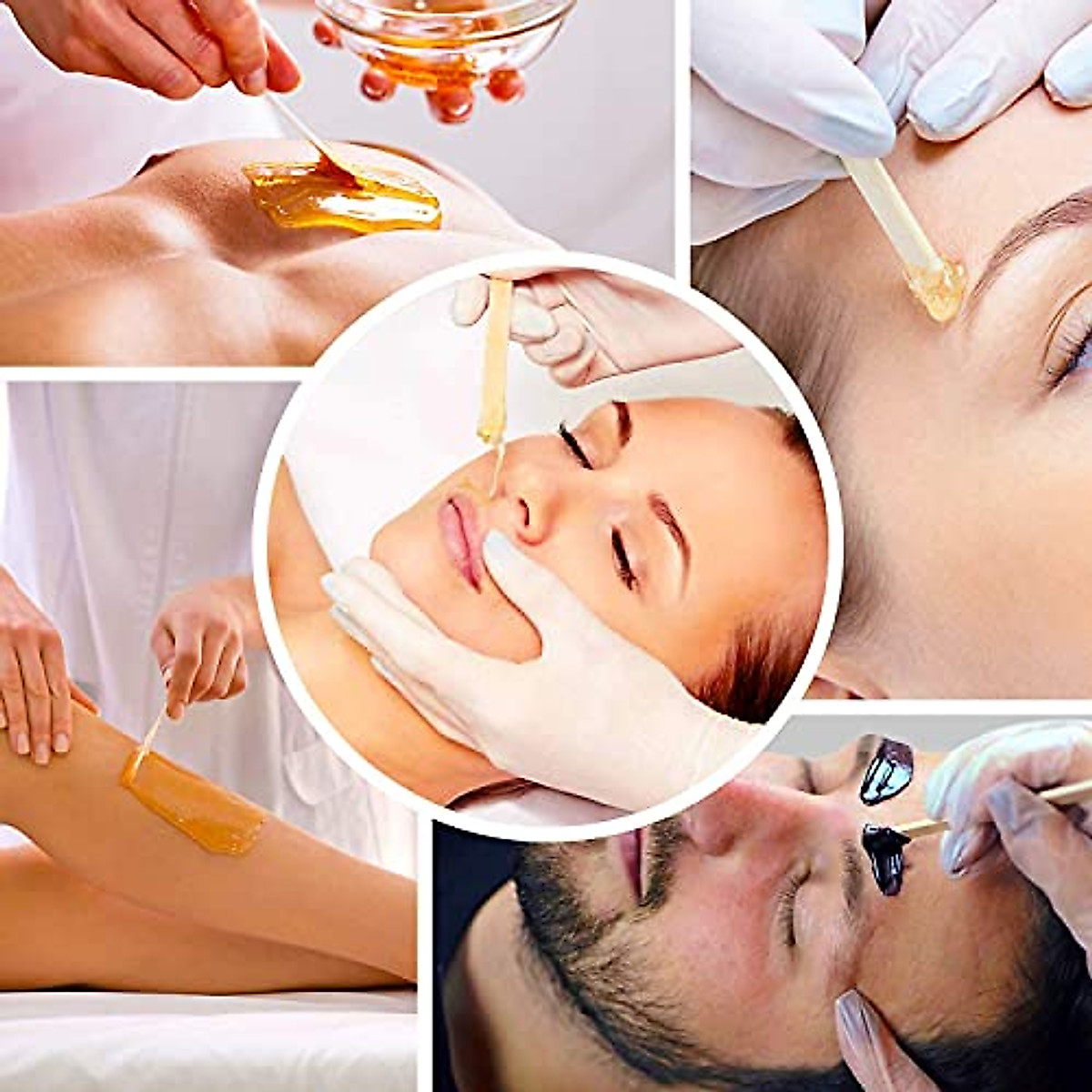 Bluezoo 100 Count Waxing Sticks Spatulas Large Wood Wax Applicator for Eyebrow Bikini Line Hair Removal and Smooth Skin, Salon Spa and Home Usage, Wooden Wax Stick