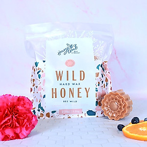 Honeycomb's Professional Hard Wax 2.2LB, All-Purpose, No Strips Needed, Solid Wax Honey Smooth Texture, Easy Removal, Peel-Off Wax (Wild Honey), 2.2 LB