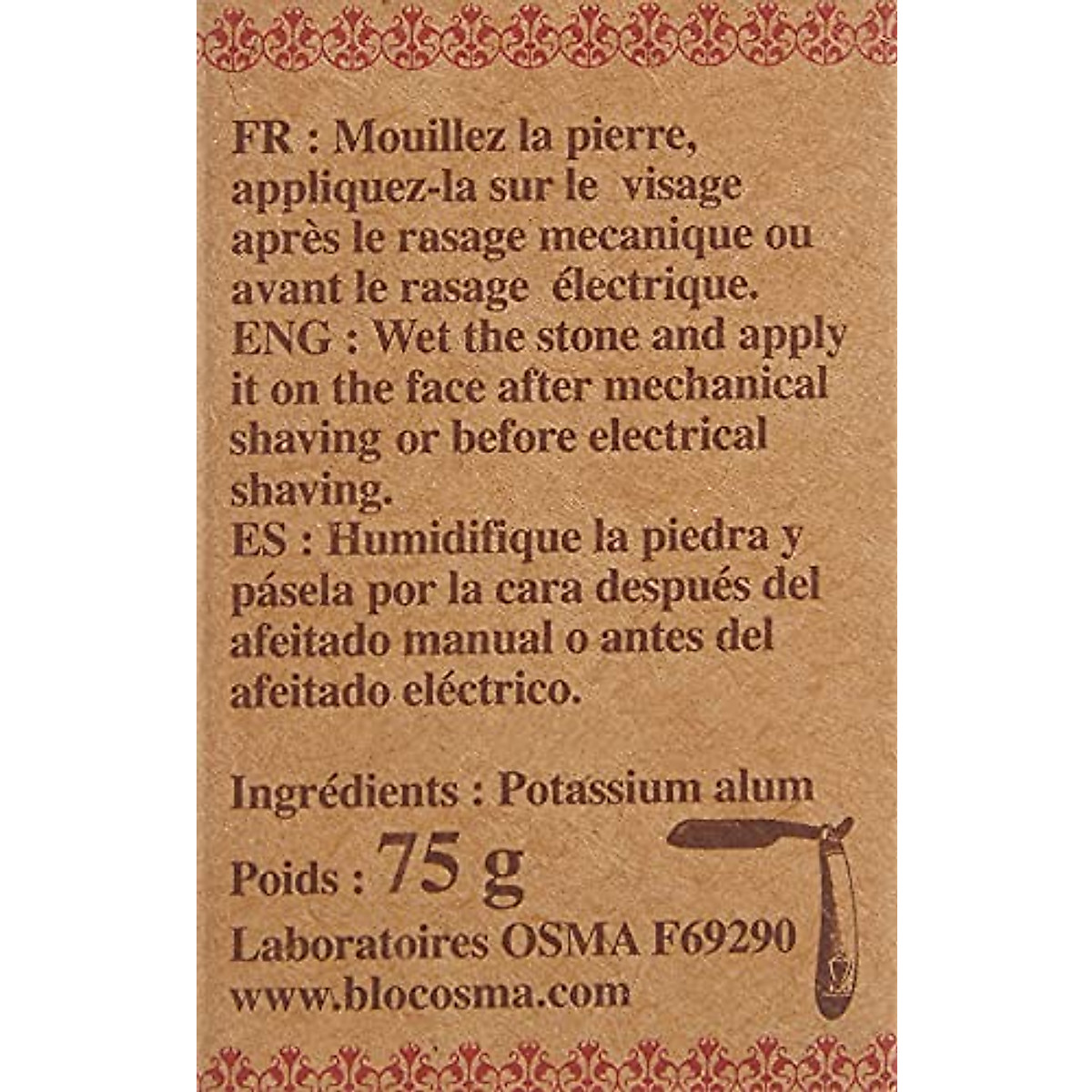 Bloc Osma Alum Block, 2.65 Ounce