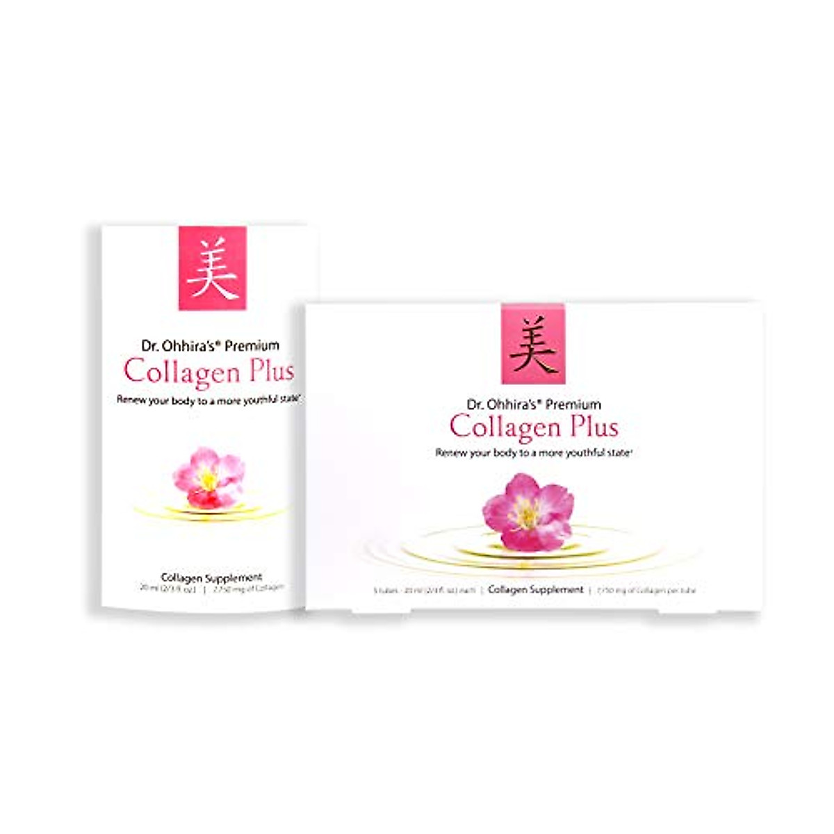 Dr. Ohhira's Premium Collagen Plus. A Liquid, Easily mixable Collagen Supplement with 7,750 mg of Marine Collagen Peptides, plus Cherry Blossom Extract and a Plant-based Probiotic Concentrate, Single