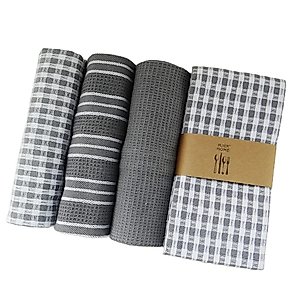100% Cotton Waffle Tea Towels Pack of 3 Set Trendy Stripes Dish Towels for Kitchen Pack of 3 Kitchen Tea Towel Set 17x25 in
