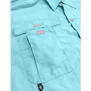 Little Donkey Andy Men's UPF 50+ UV Protection Shirt, Long Sleeve Fishing Shirt, Breathable and Fast Dry Blue XXL