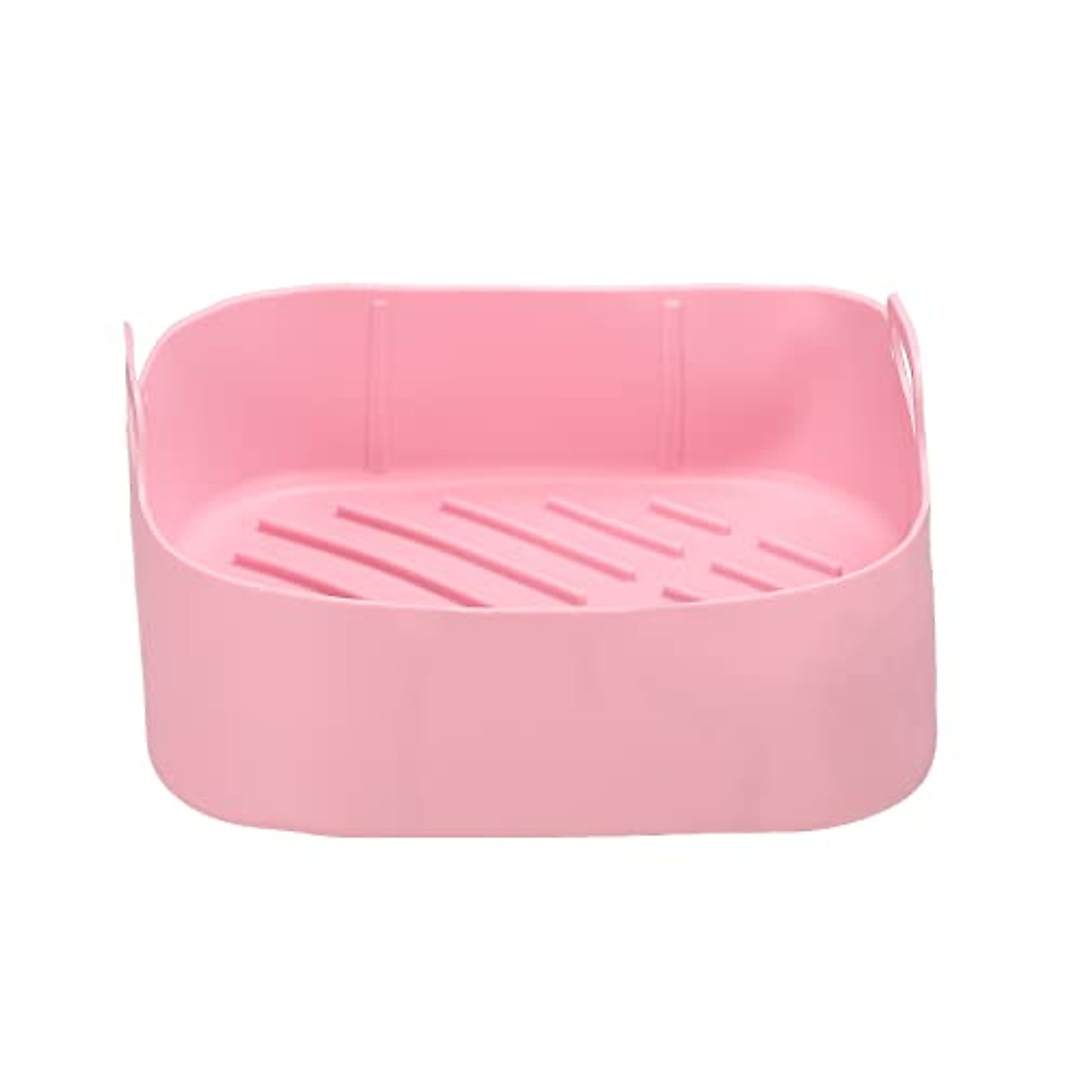 MECCANIXITY Air Fryer Square Silicone Reusable Liners 7.87 Inch Air Fryers Oven Accessories Pink for Air Fryer, Microwave, Oven