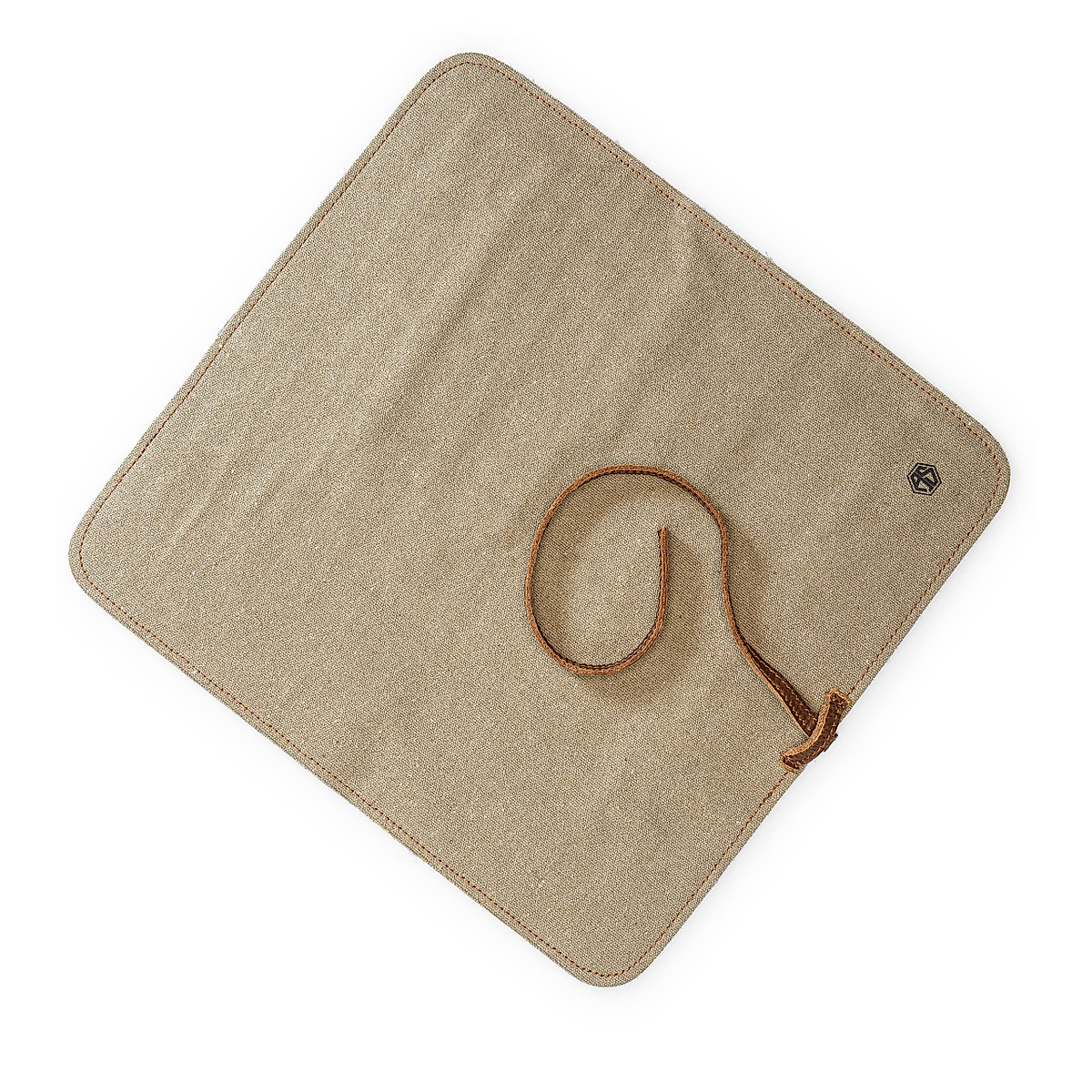 Angus Stoke Knife Bag made of durable Canvas & genuine buffalo Leather - Chef's Knife Roll Case for Cooking, Camping & BBQ - Knives storage Neil (Beige)