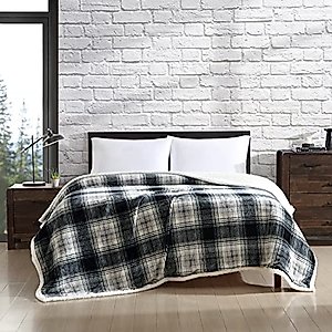 Eddie Bauer- King Blanket, Ultra Soft & Cozy Plush Home Décor, All Season Bedding (Vail Plaid Grey, King)