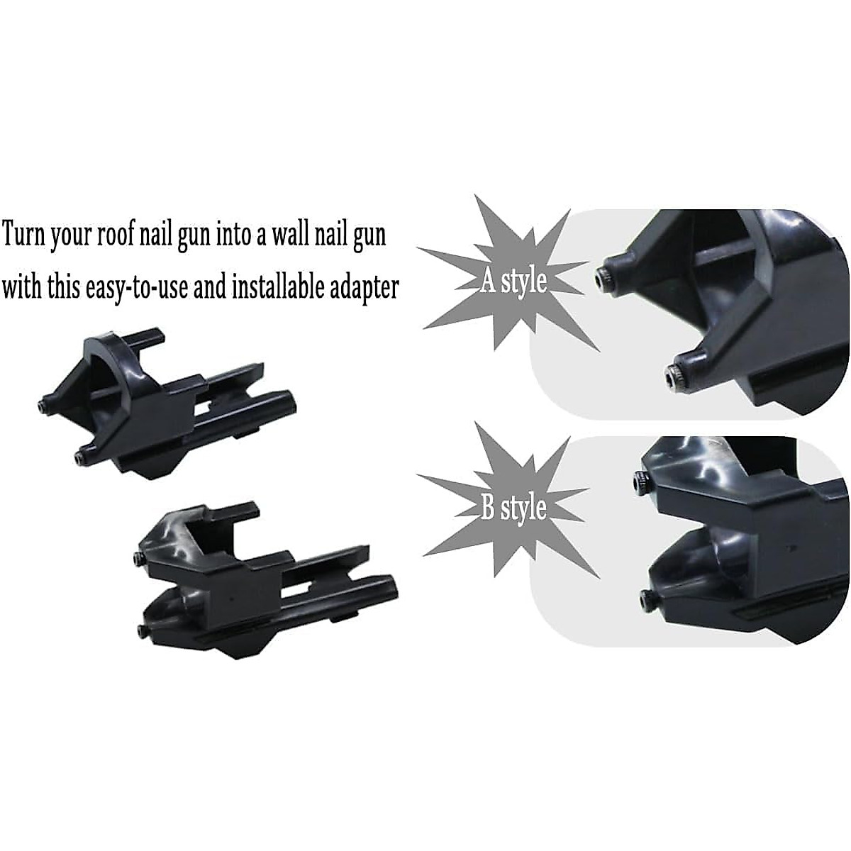 YETTAT Vinyl Siding Adaptor Tip DCN45RN DCN45RND1 DCN45RNB for Dewalt Roofing Nailer Cordless 20v Tip Replacement Vinyl Siding Adaptor Tip and Vinyl Siding Adaptor (A&B style Set of 4)