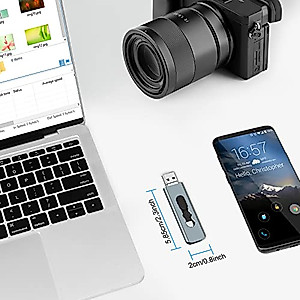 3-in-1 128GB Flash Drive, USB 3.0 Flash Drive for Android Phones/Tablets/PC/Mac, OTG External Data Storage Thumb with 3 Ports (USB C, microUSB, USB-A) for Samsung Galaxy and More