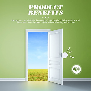 BBTO Door Stoppers Wall Protector 12 Pack 5 inch Door Knobs Protector White Round Wall Hole Cover Plastic Wall Self Adhesive Protector Avoiding Broken