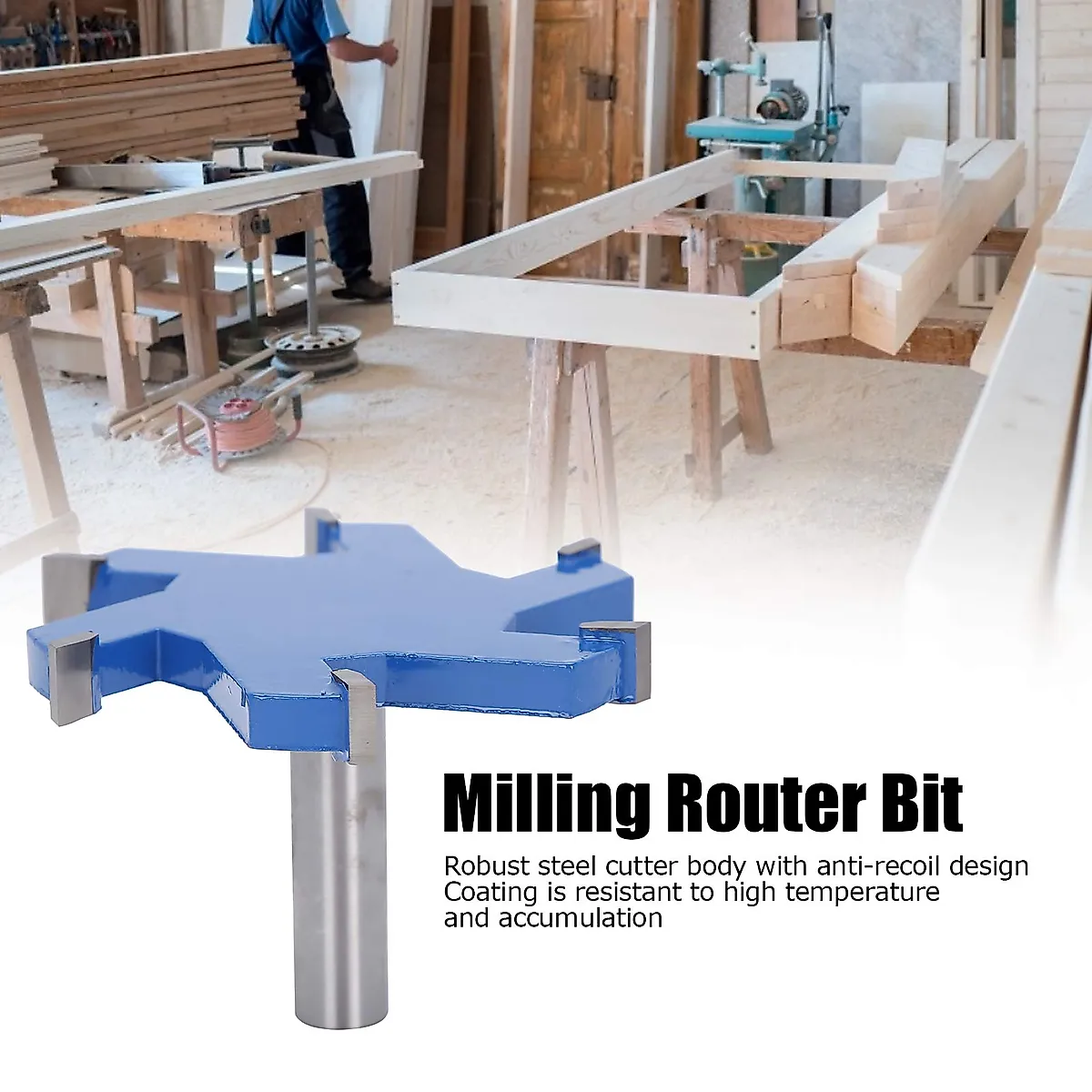 CNC Spoilboard Surfacing Router Bit, 6 Wings 1/2" Shank CNC Router Slotting Bits for Mortise Joint, Finger Joint, Acoustic Panels - 85mm Cutting Dia