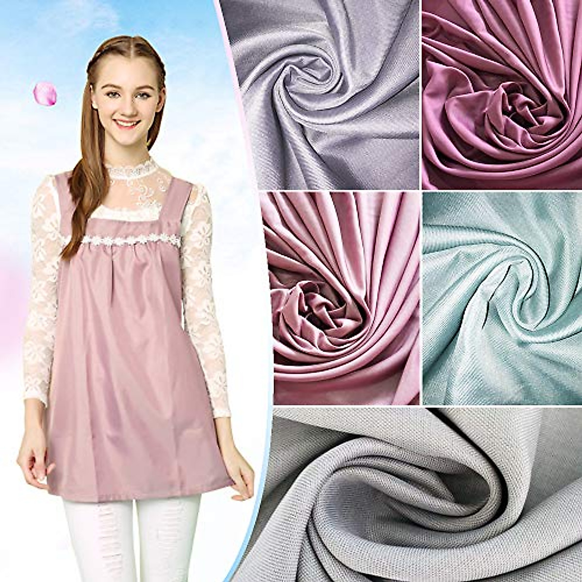 SUJUAN 79 by 59 Inches Silver Fiber Fabric RF/EMI/EMF/LF Blocking/Shielding Anti Conductive Stretch Fabric Suit for Making Pregnancy Clothes, Curtains, Sheets, Pillow, etc(Green)