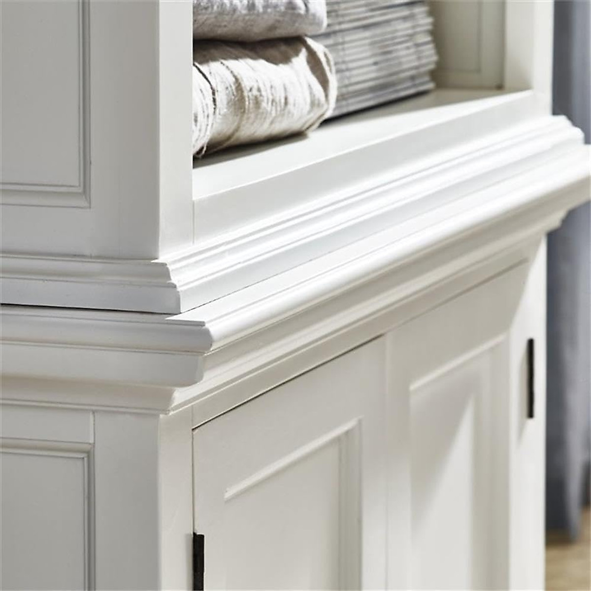 Beaumont Lane Wood 4 Shelved Bookcase with Storage in Pure White