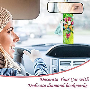 Gigicloud Diamond Bookmark, Delicate Lovely DIY Painting Bookmark 5d Diamond Painting Bookmarks Butterflies Flower Theme Beaded Bookmarks with Tassel for Adults Kids Craft Supplies ,SQ27 Butterflies