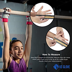 US Glove Women Regular Uneven Bar Grips - Womens Gymnastics Bars Grips - Youth to Adult Girl Sizes - Made in USA - Size: 1 (6 1/8") - Hook & Loop