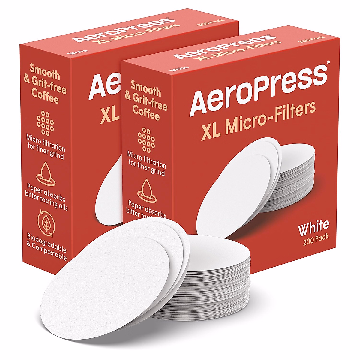 AeroPress XL Replacement Filter Pack - Micro-filters For AeroPress XL Coffee And Espresso-Style Coffee Maker - 2 Pack (400 count)