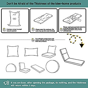 idee-home Chaise Lounge Cushions Outdoor Furniture, Patio Cushions Lounge Outside Chair Cushions Weather Resistant Lounge Chair Cushion Outdoor Cushions for Lawn Pool Cushions 72in.L x 21in.W x 3in.D