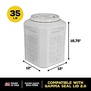 Gamma2 Vittles Vault Dog Food Storage Container, Up To 35 Pounds Dry Pet Food Storage,Off-white