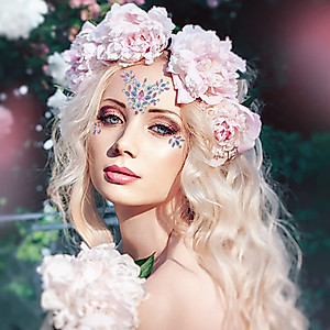 Lusy DM 12 Sets Face Gems Mermaid Face Jewels Rhinestone Rave Face Gems Temporary Tattoos Crystal Face Jewels Stickers for Race Carnival Festival Party