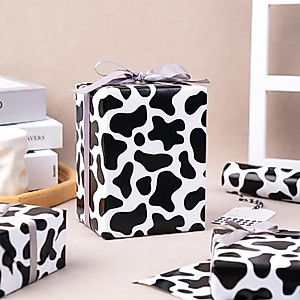 WRAPAHOLIC Wrapping Paper Roll - Mini Roll - 17 Inch X 33 Feet - Cow Prints Design, Perfect for Wedding, Birthday, Holiday, Baby Shower