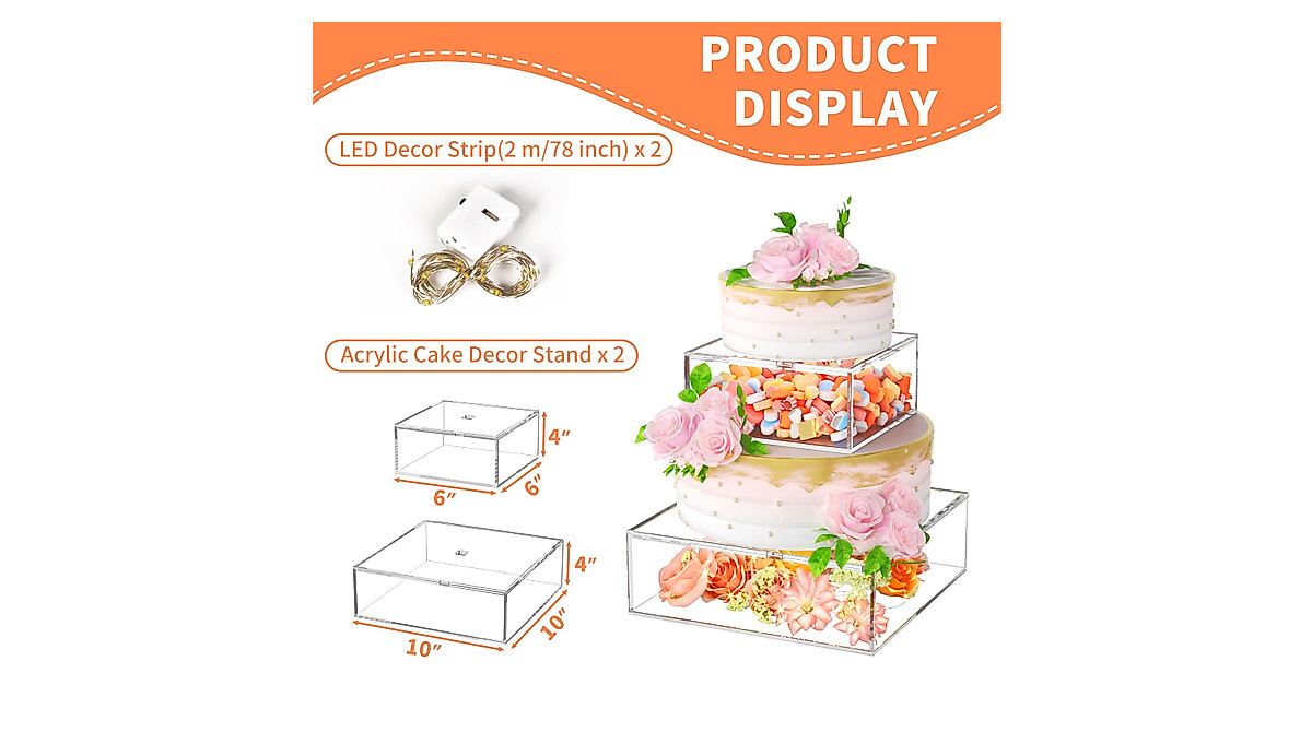 Clear Fillable Acrylic Cake Stand | Elegant Party Display