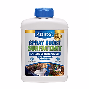 Adios! Spray Boost Surfactant for Herbicide and Weeds, Makes 50 Gallons of Nonionic Wetting Agent (16oz)