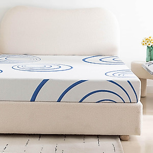 RIDFY Queen Mattress,8 Inch Gel Memory Foam Mattress, Breathable Bed Mattress with Fiberglass Free Cover, Mattress in a Box for Cooler Sleep Supportive,CertiPUR-US Certified (Queen)