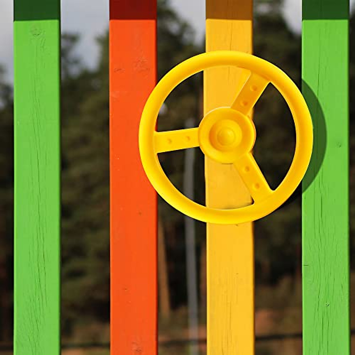 SGBETTER 3 Pack Swingset Steering Wheel Playset Accessories Toys Pirate Ship Steering Wheel for Kids Outdoor Playhouse Treehouse Playground, 3 Color