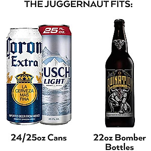 BrüMate Hopsulator Juggernaut Can Cooler Insulated for 24oz  / 25oz Cans | Can Coozie Insulated Stainless Steel Drink Holder for Beer, Tea, and Energy Drinks (Matte Gray)