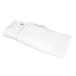 100% Organic Cotton Muslin Car Seat Cover for Babies - Lightweight, Breathable Infant Car Seat Canopy to Protect from Sunlight and Dust - Fits Any Infant Car Seats - 44"x30" (White)